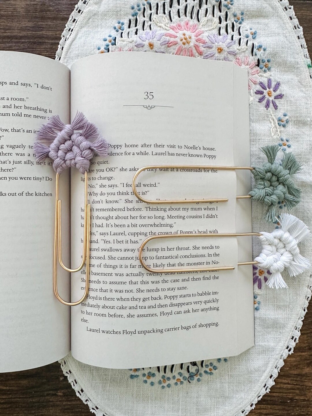 Jumbo Macrame Paper Clip ~ Macrame Bookmark ~ Jumbo Paper Clip ~ Boho ...