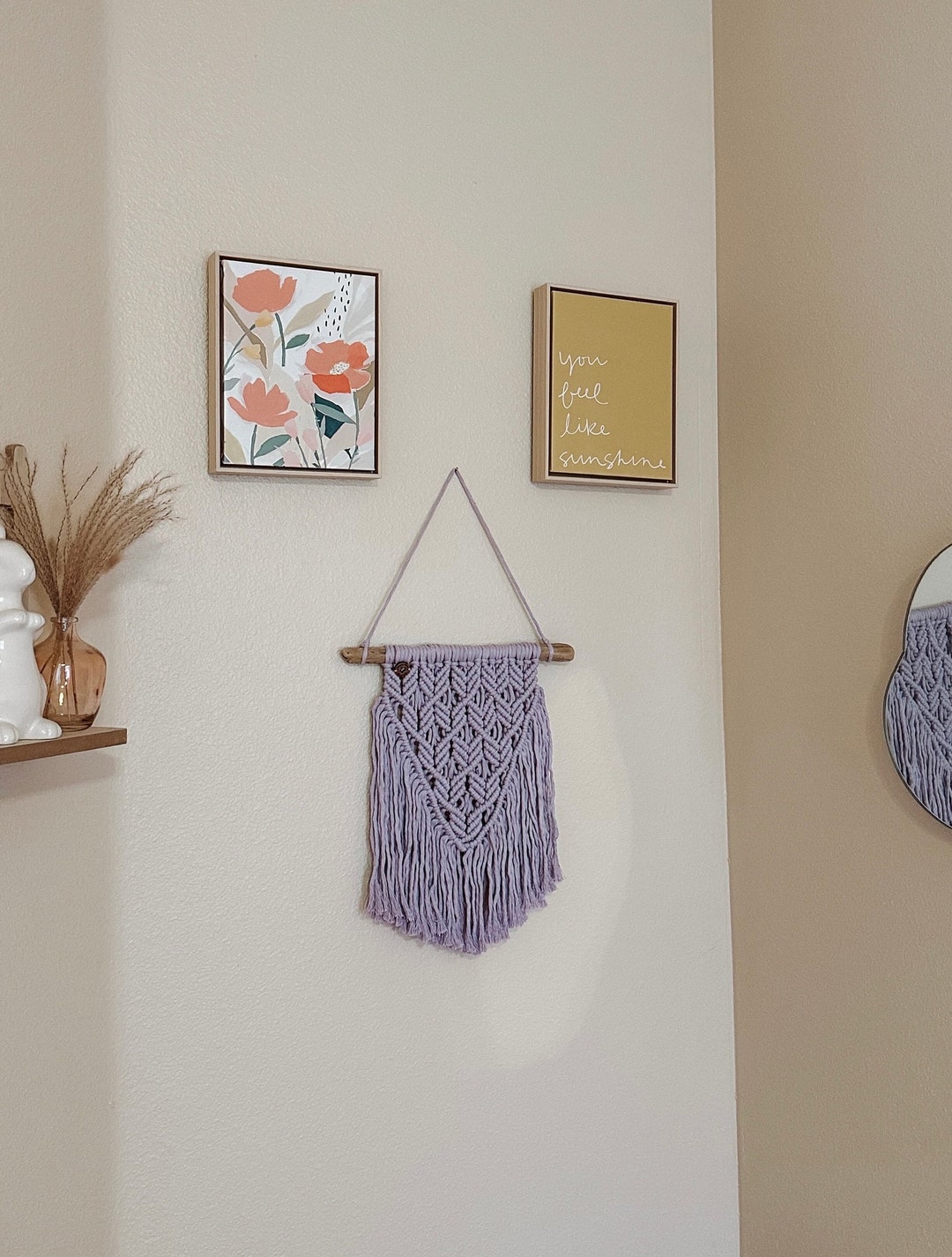 Macrame Wall Hanger Custom Wall Hanger Spring Decor Boho Wall Decor - Etsy