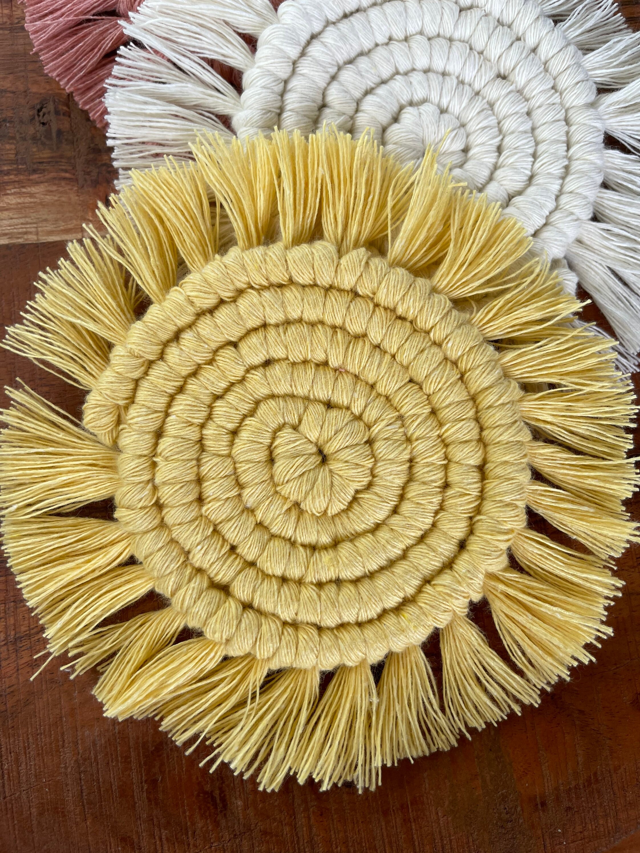 Macrame Coaster // Handmade Coaster // Boho Home Decor | Etsy