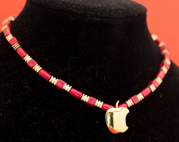 Vintage Fierce Red-apple Choker Necklace 16 Inches F16 - Etsy