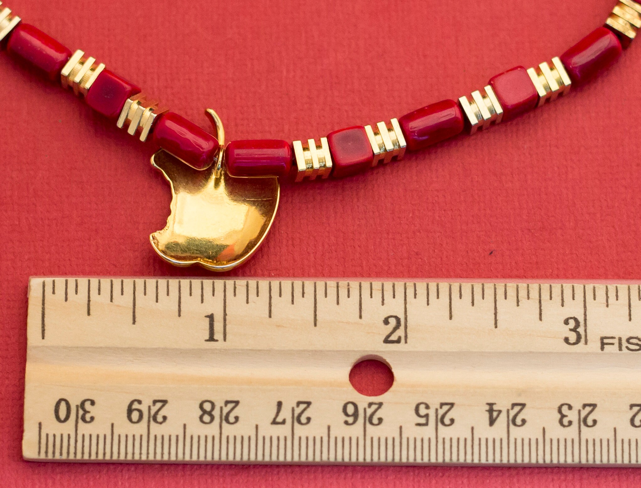 Vintage Fierce Red-apple Choker Necklace 16 Inches F16 - Etsy