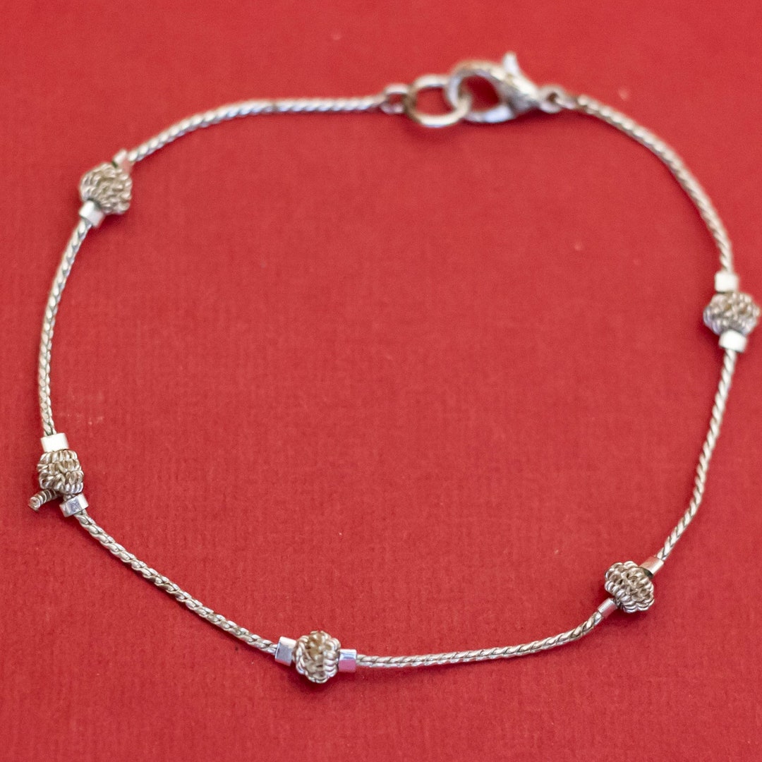 8 Inch Vintage Chain Link Floral Wheels Bracelet F44 - Etsy