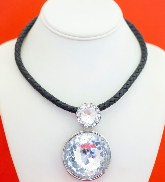 20 inch, Vintage Art Deco Colorless Circular Gem Blac… - Gem