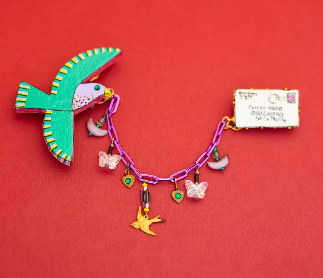 Vintage Art Nouveau Beautiful Chained Bird Adorable Brooch F36 - Etsy