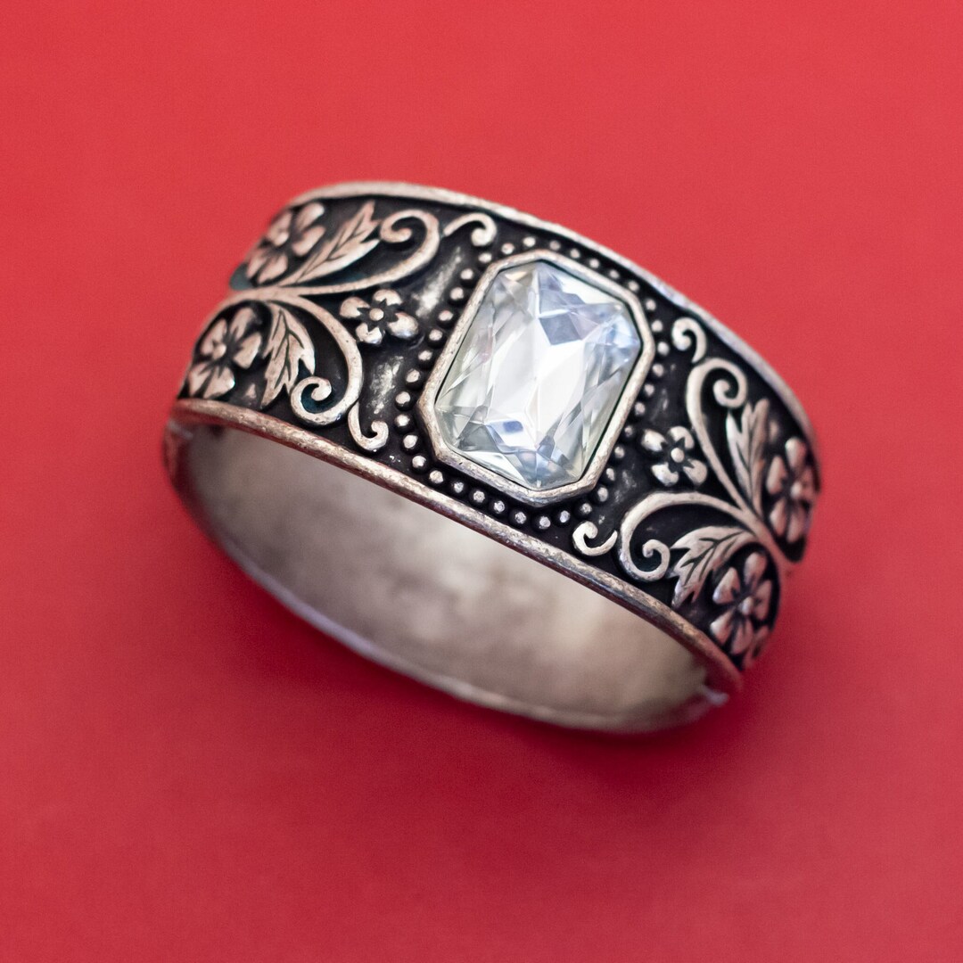 7 Inch, Vintage Art Deco Geometric Medival Viking Hinge Bangle - FX9 - Etsy