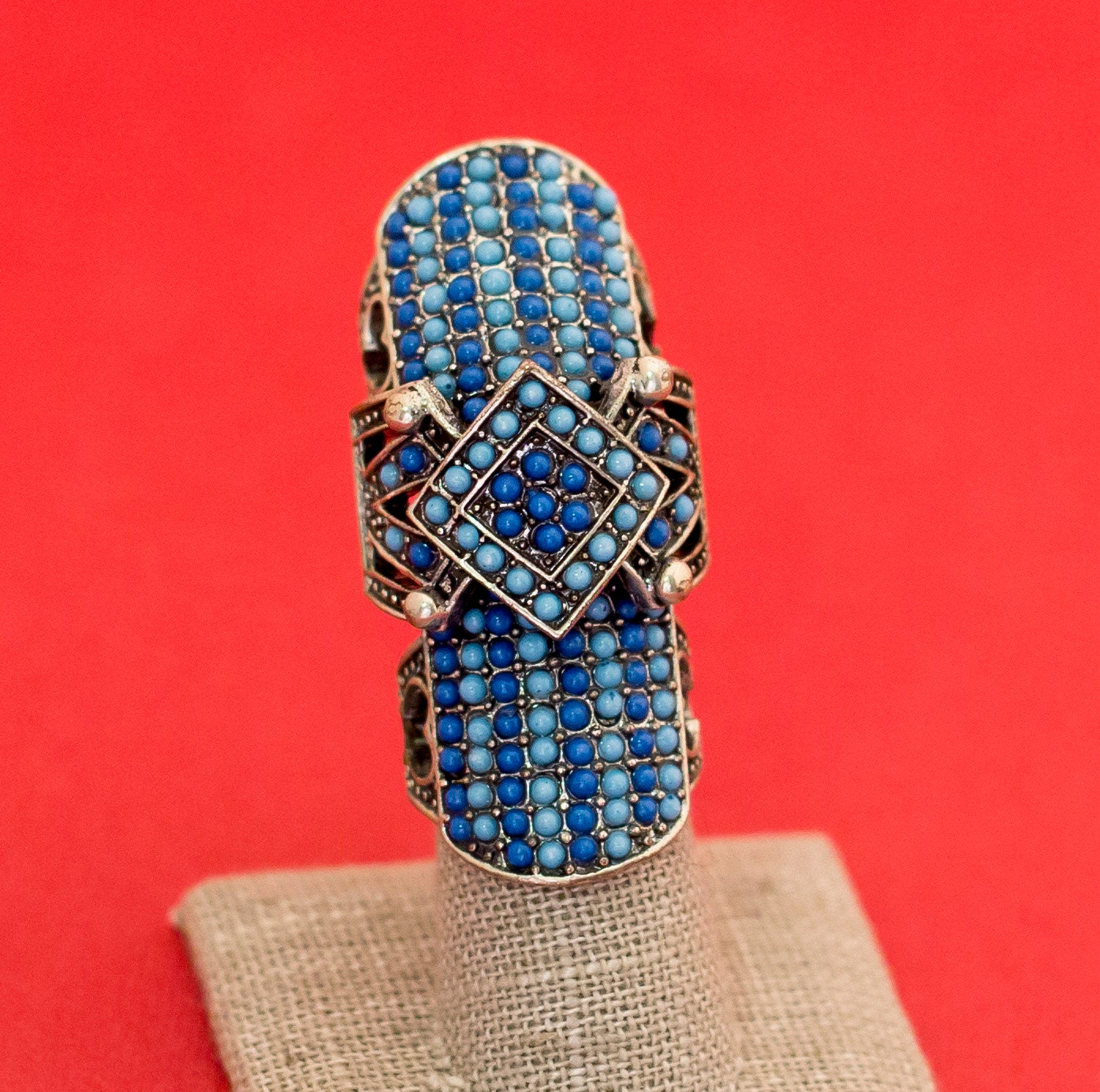 Vintage Knight's Vow Gauntlet Finger Double Band Ring Size 8 F20 - Etsy