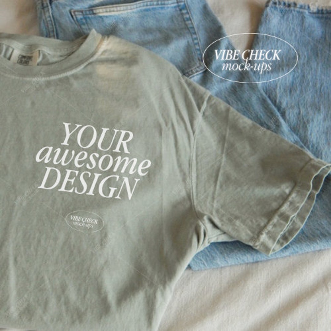 Comfort Colors 1717 Mockup Bay Shoulder Mockup 1717 Shirt Mockup Tshirt ...