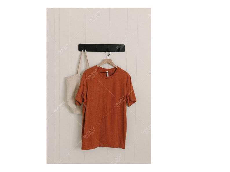 Autumn Bella + Canvas 3001 T-shirt Mockup: Dusty Blue & Soft White ...