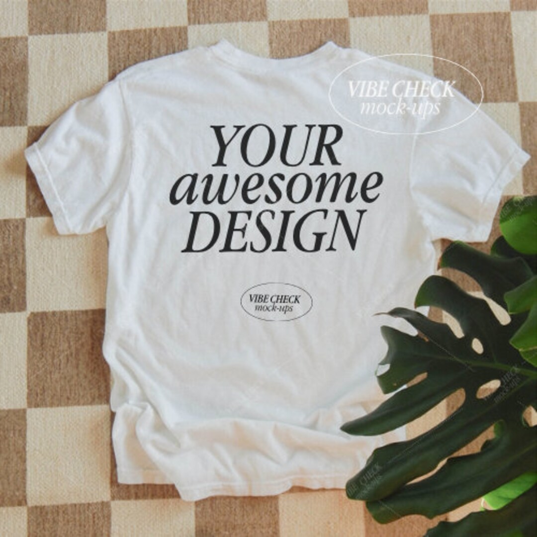 White Comfort Colors 1717 Mockup: Trendy Back Shirt (JPEG Digital File ...