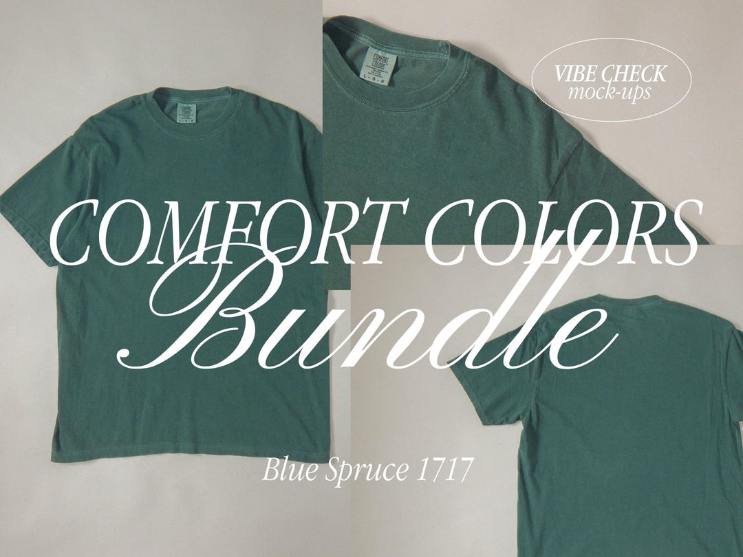 Comfort Colors 1717 Mockup Blue Spruce Blue Spruce Mockup 1717 Shirt ...