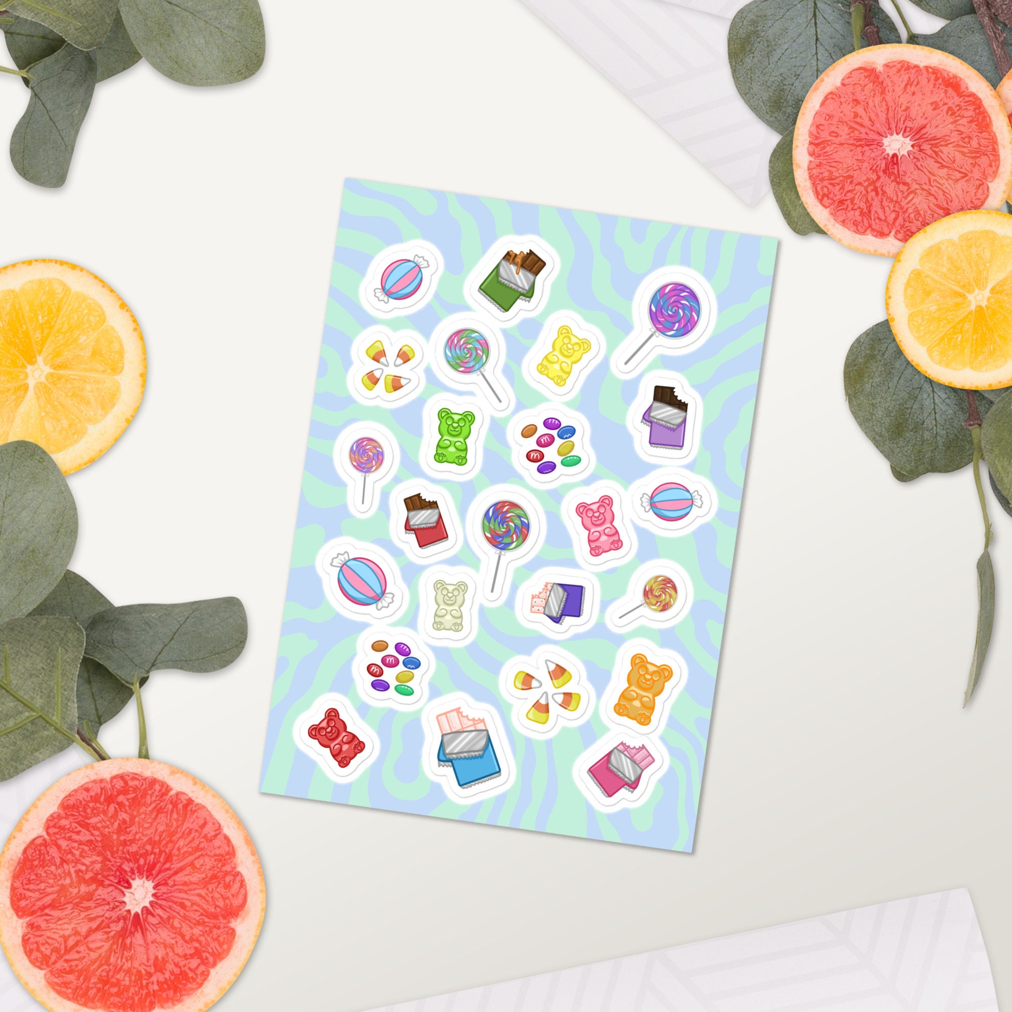 Scattered Candy Sticker Sheet - Etsy