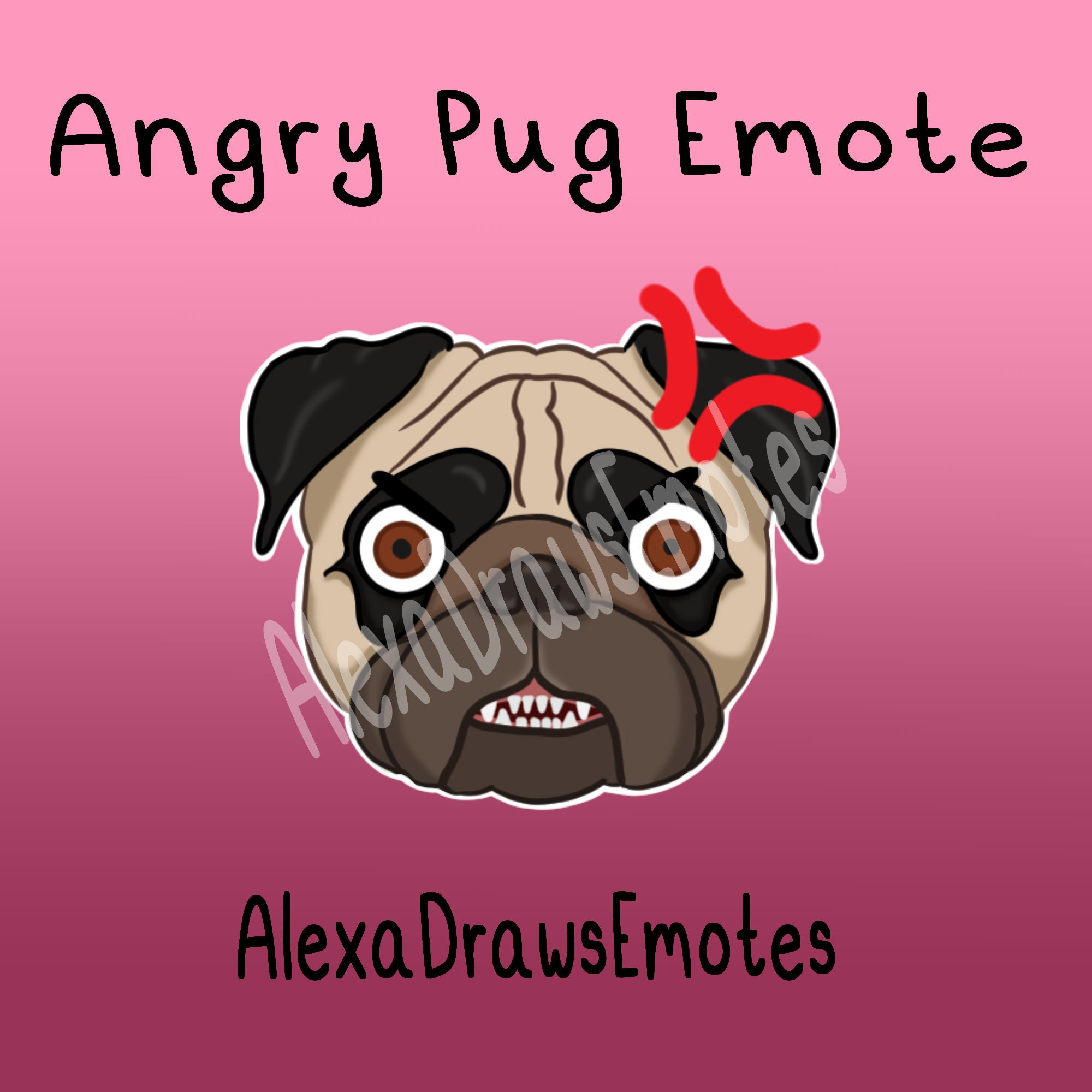 Premade Angry Pug Emote for Twitch - Etsy UK