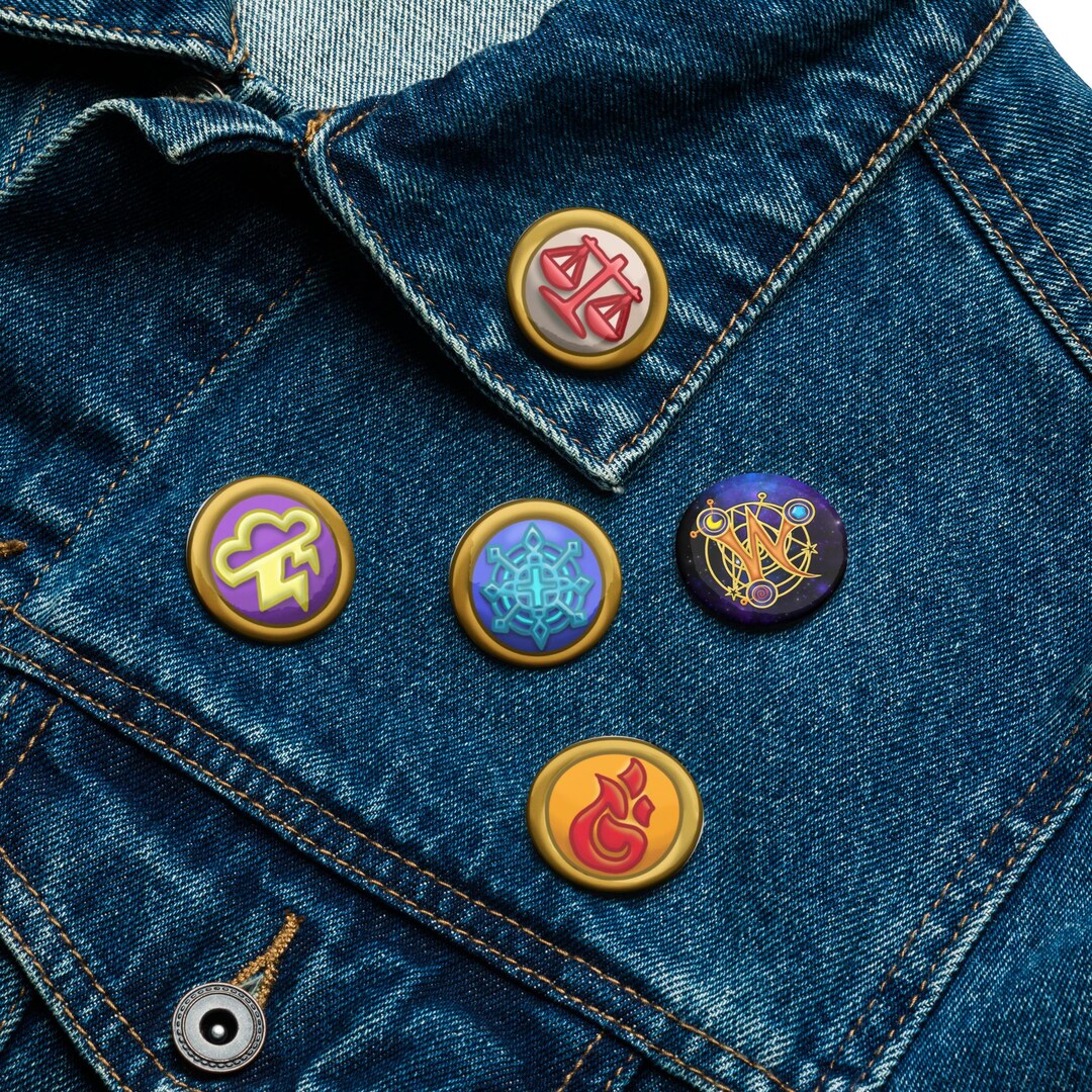 Wizard101 Elemental Set of Pin Buttons - Etsy