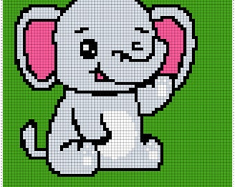 Elle Elephant Graphghan Crochet Pattern - Etsy
