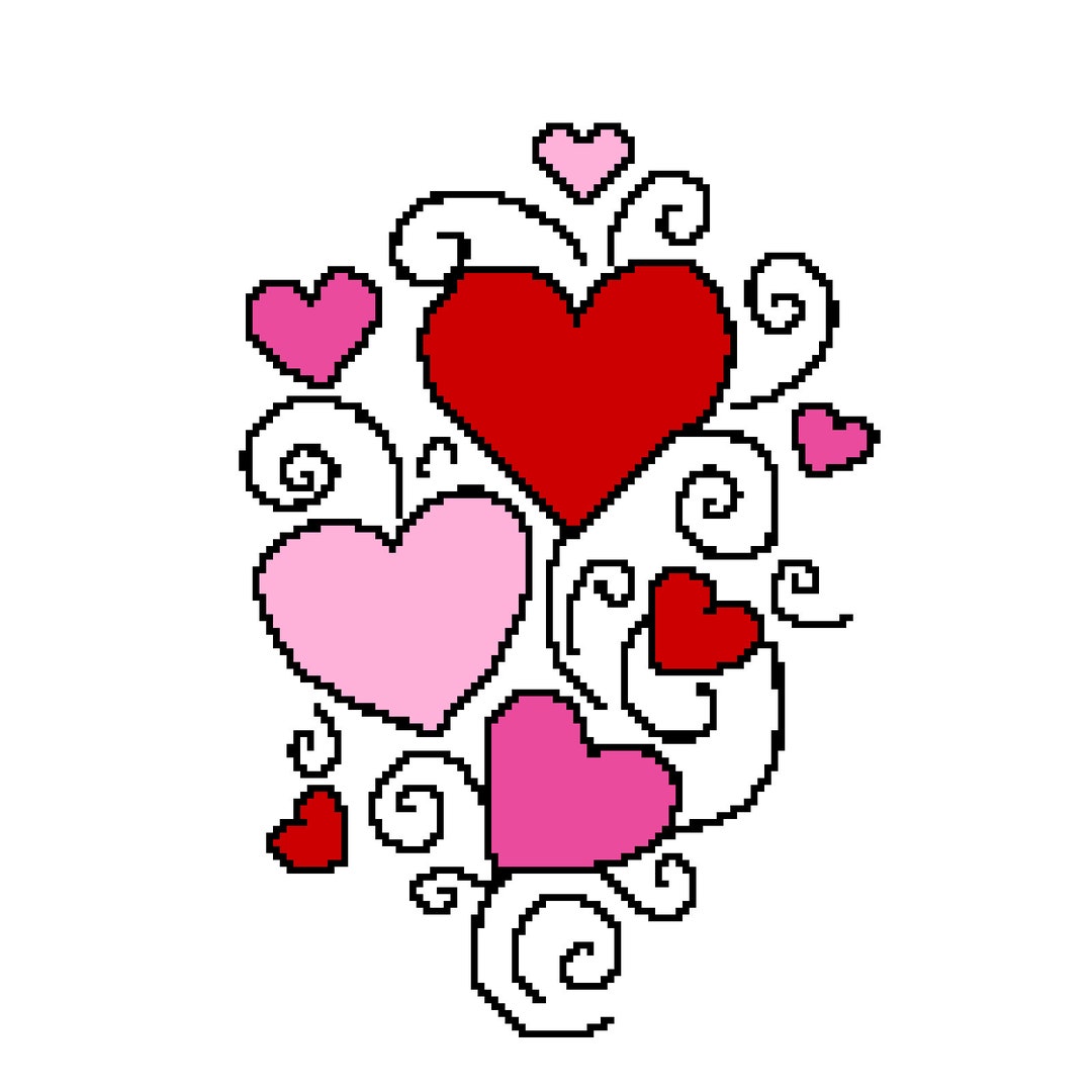 Heart Sparks Graphghan Pattern, Valentines Graphghan - Etsy