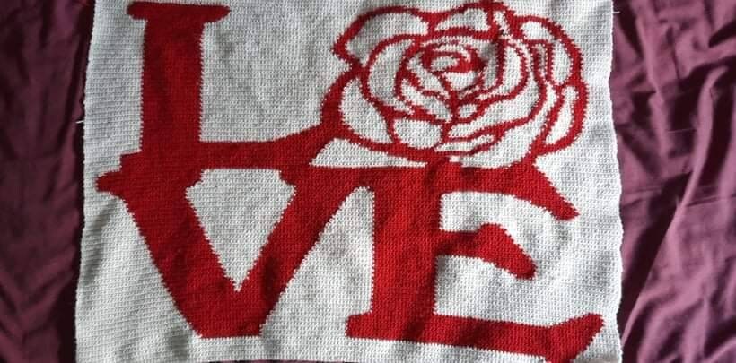 Love Rose Throw Graphghan Pattern-valentines Day Pattern - Etsy