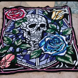 Stained Glass Skull Crochet Graphghan Pattern - Etsy