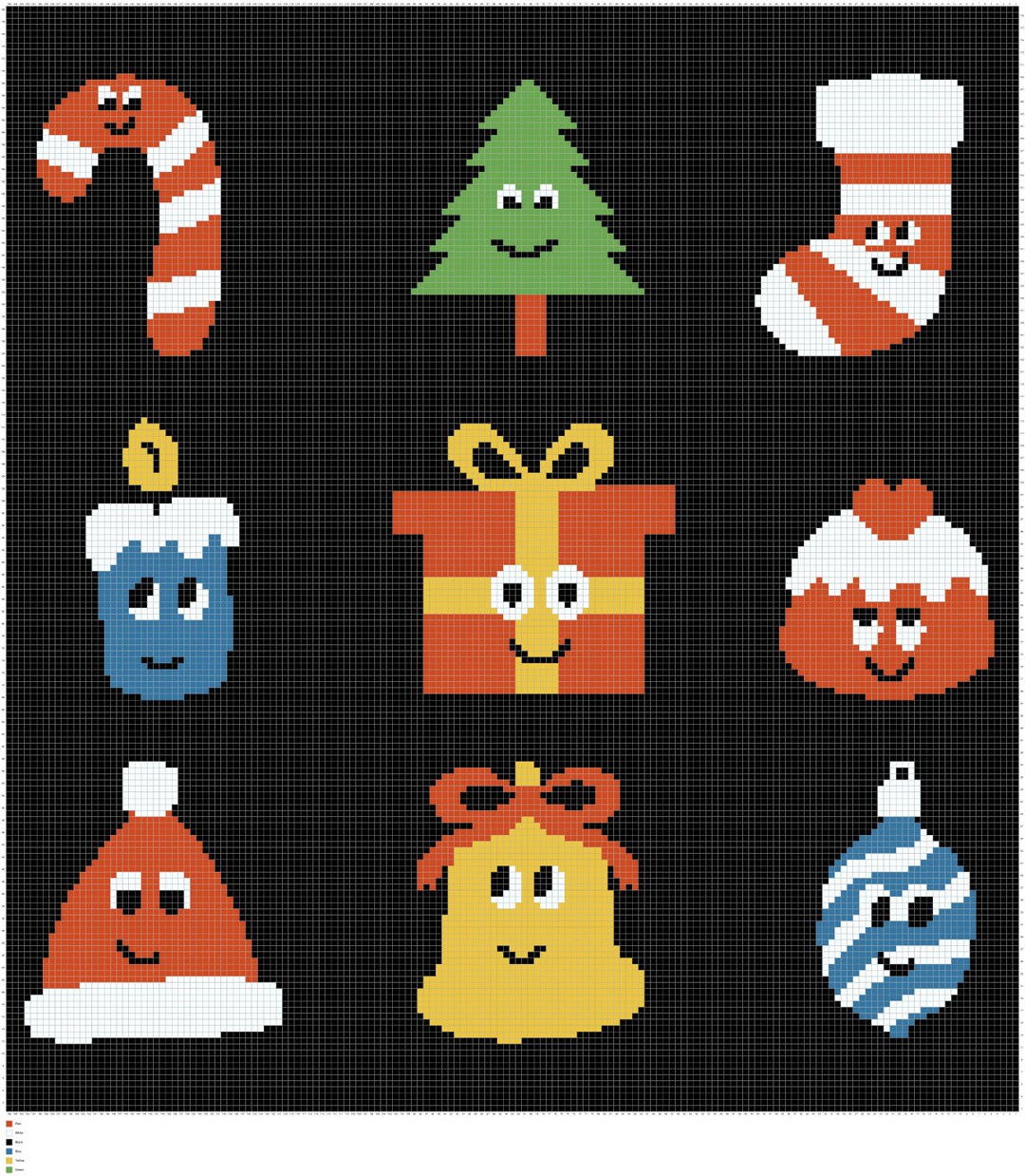 Christmas Symbol Graphghan Pattern - Etsy