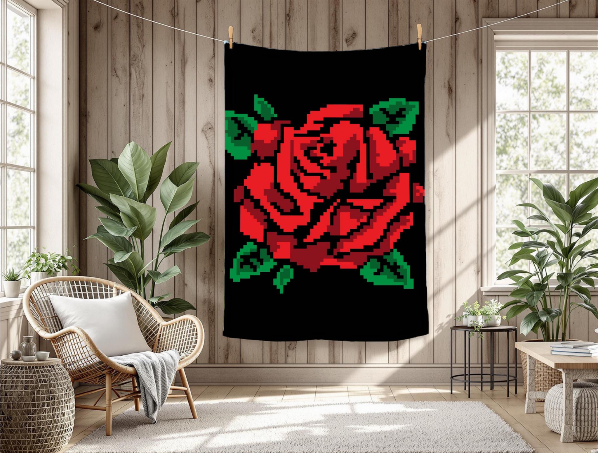 Red Rose C2C Graphghan Pattern - Etsy UK