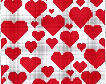 Love Rose Throw Graphghan Pattern-valentines Day Pattern | Etsy