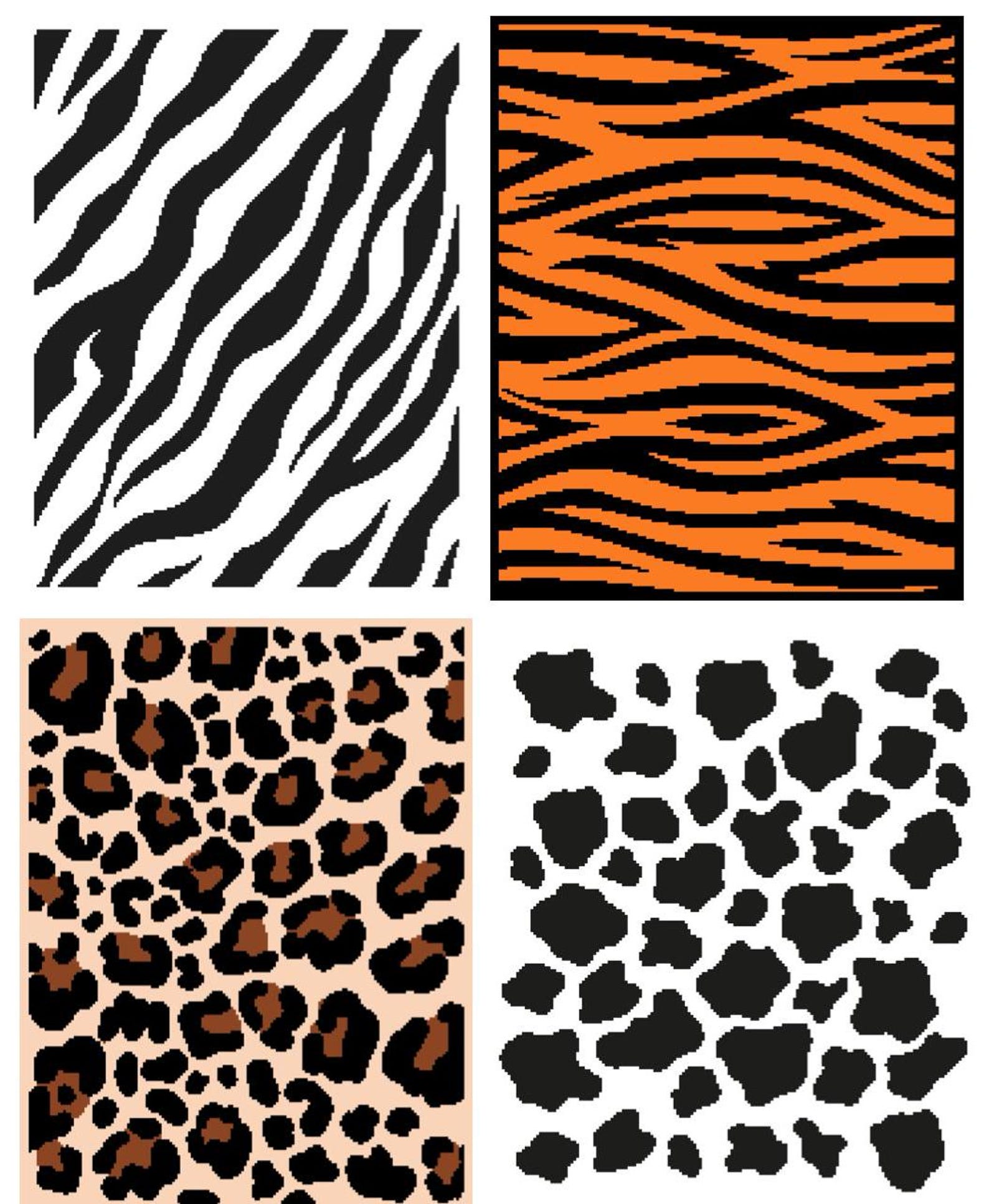 Animal Print Bundle Crochet Graphghan Pattern - Etsy