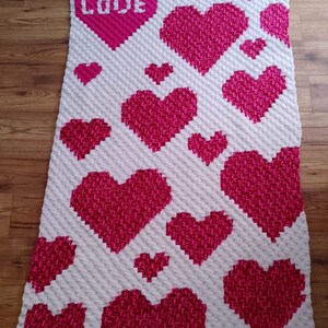 Hearts Galore Throw Graphghan Pattern-valentines Day Pattern - Etsy