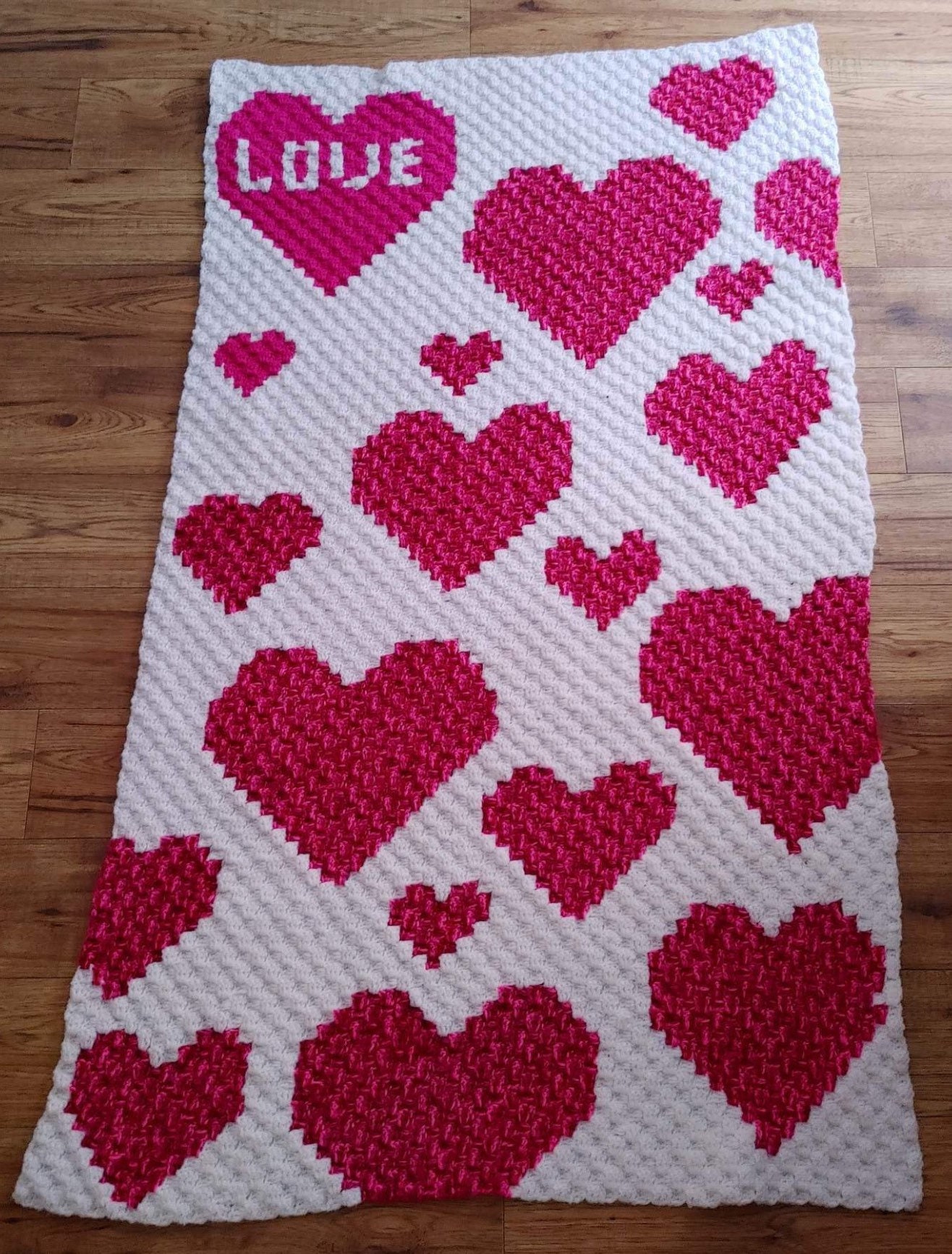Hearts Galore Throw Graphghan Pattern-valentines Day Pattern - Etsy
