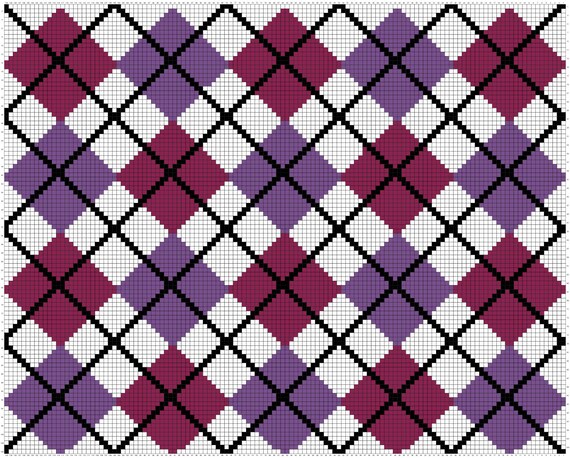 Diamond Plaid Throw Graphghan Pattern | Etsy