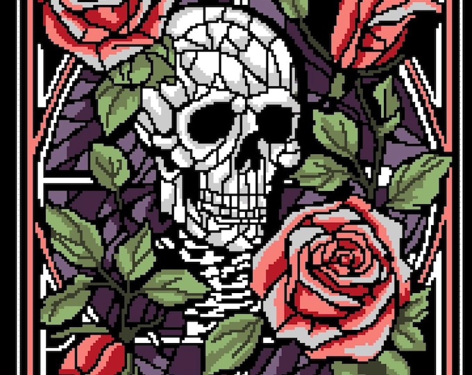 Stained Glass Skull Crochet Graphghan Pattern - Etsy