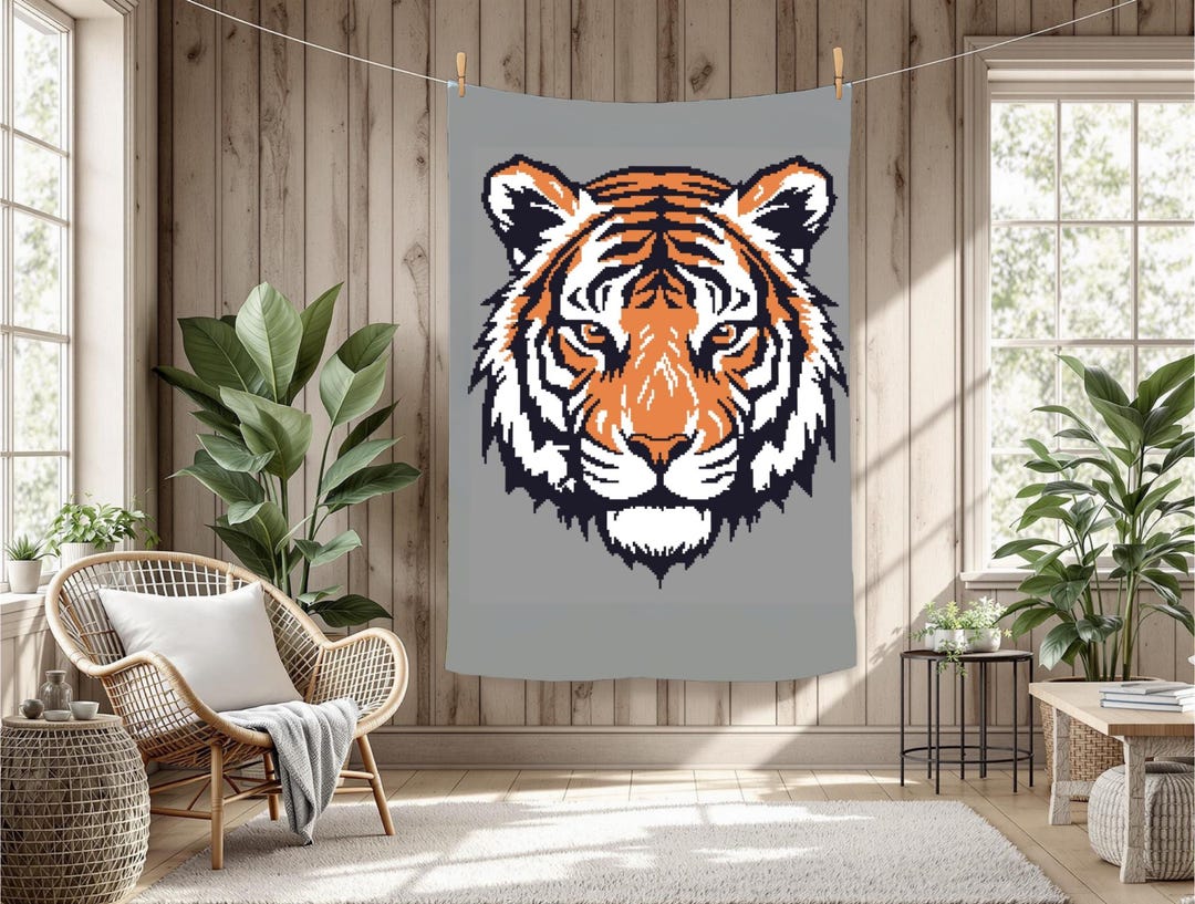 Fierce Tiger Crochet Graphghan Pattern - Etsy