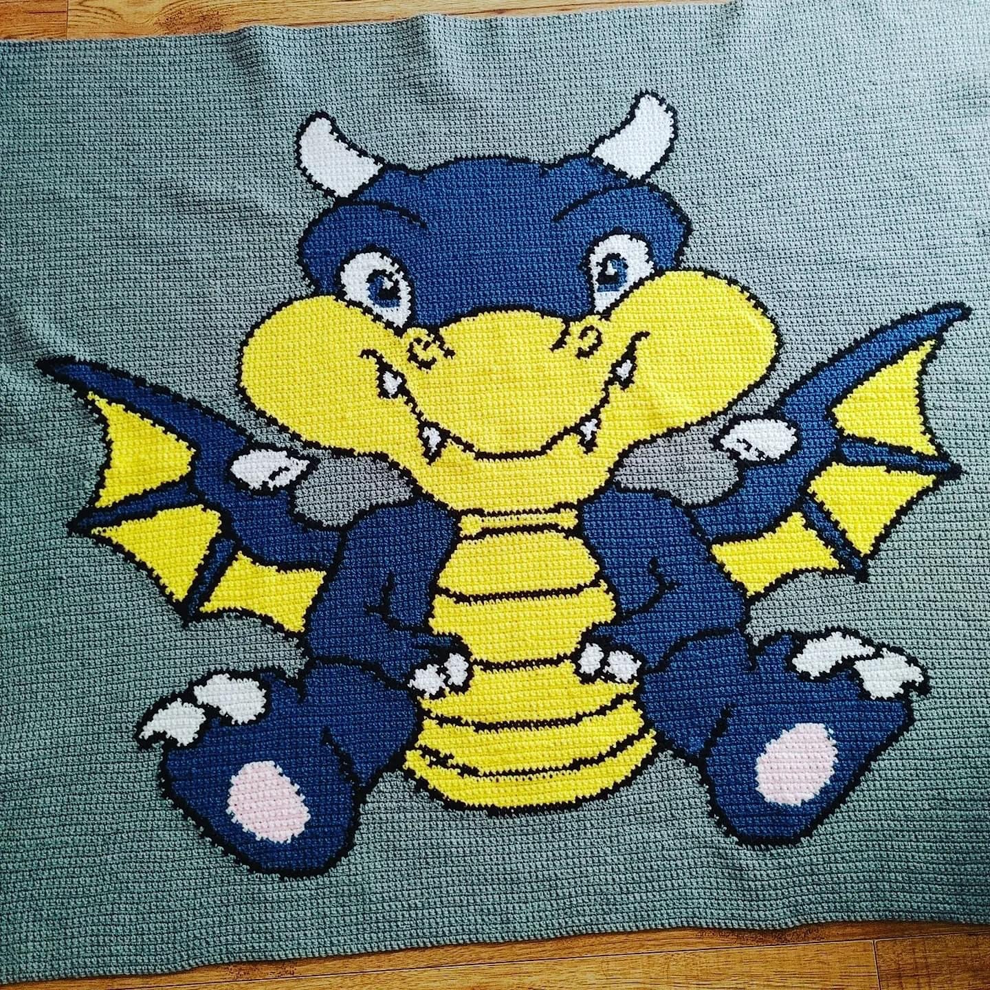 Xavier the Dragon Graphghan Pattern - Etsy