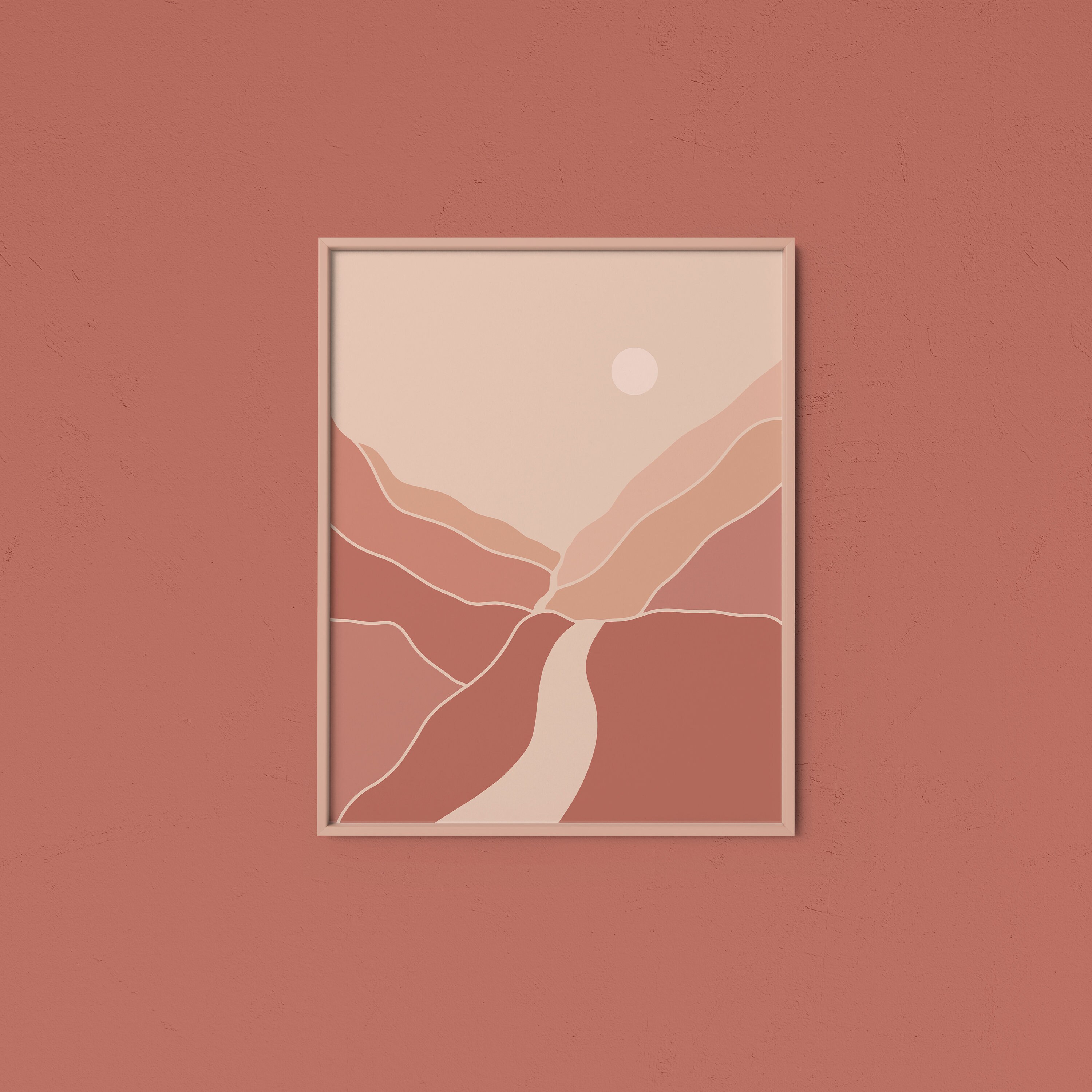 Neutral Landscape Abstract Art Print, Boho Poster, Bohemian Picture ...