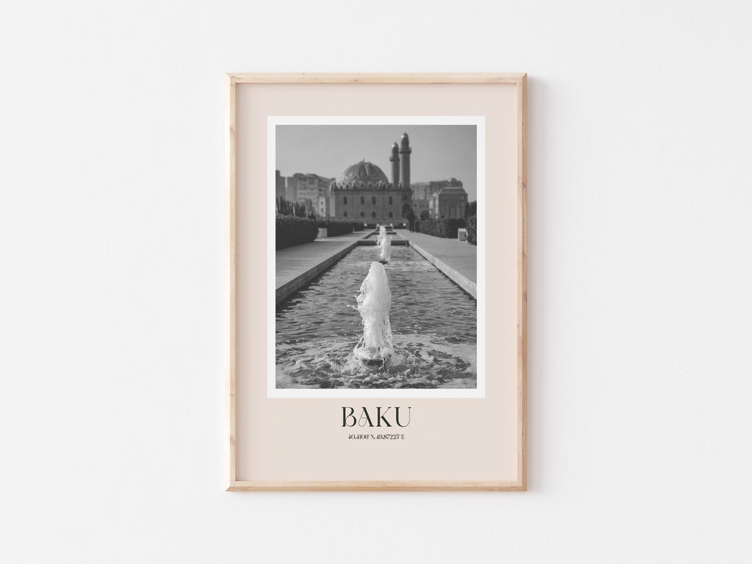 Baku Travel Print, Baku Poster, Baku Travel Photo, Black and White Baku ...