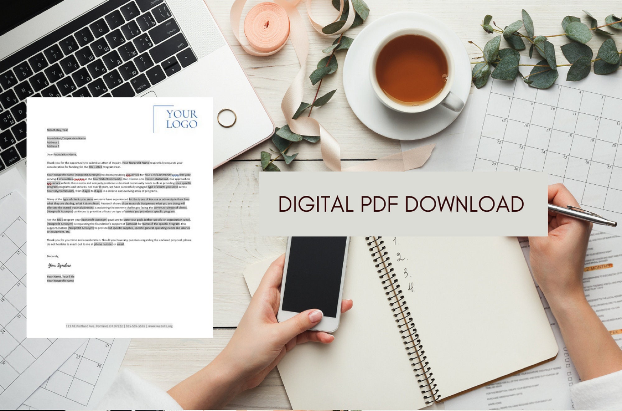 Letter of Interest (LOI) Template | Grants | Grant Proposal | Nonprofit ...