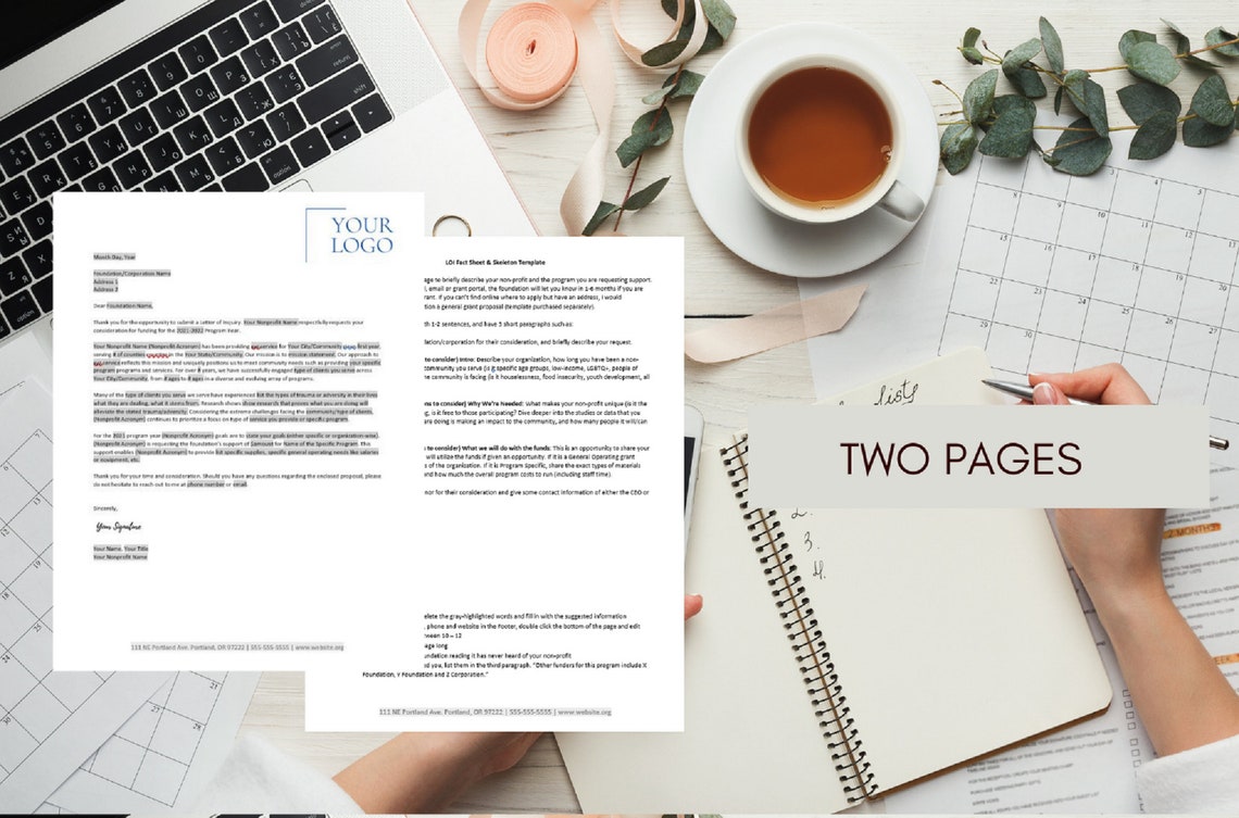 Letter of Interest LOI Template Grants Grant Proposal - Etsy