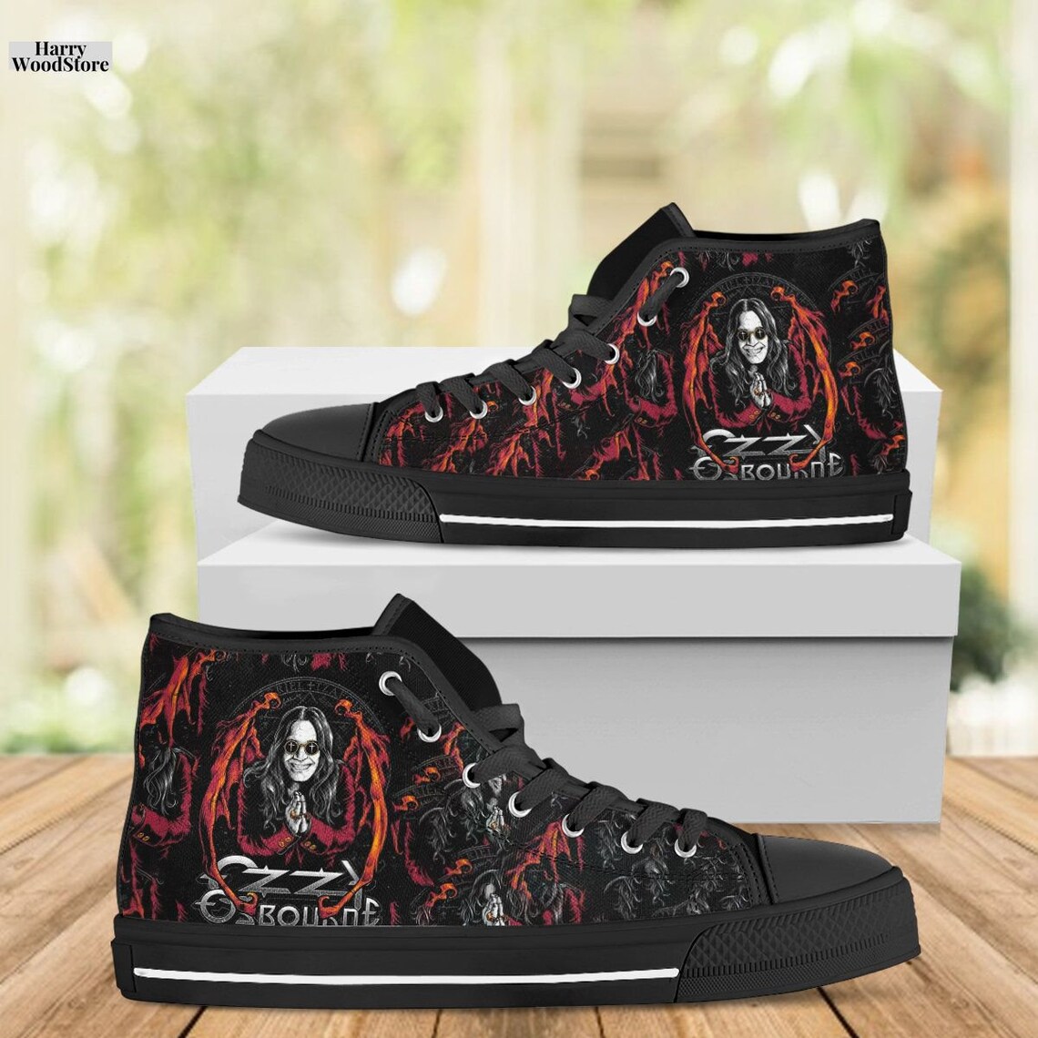 Ozzy Osbourne Custom Hightop Singer Canvas Shoes Birthday | Etsy