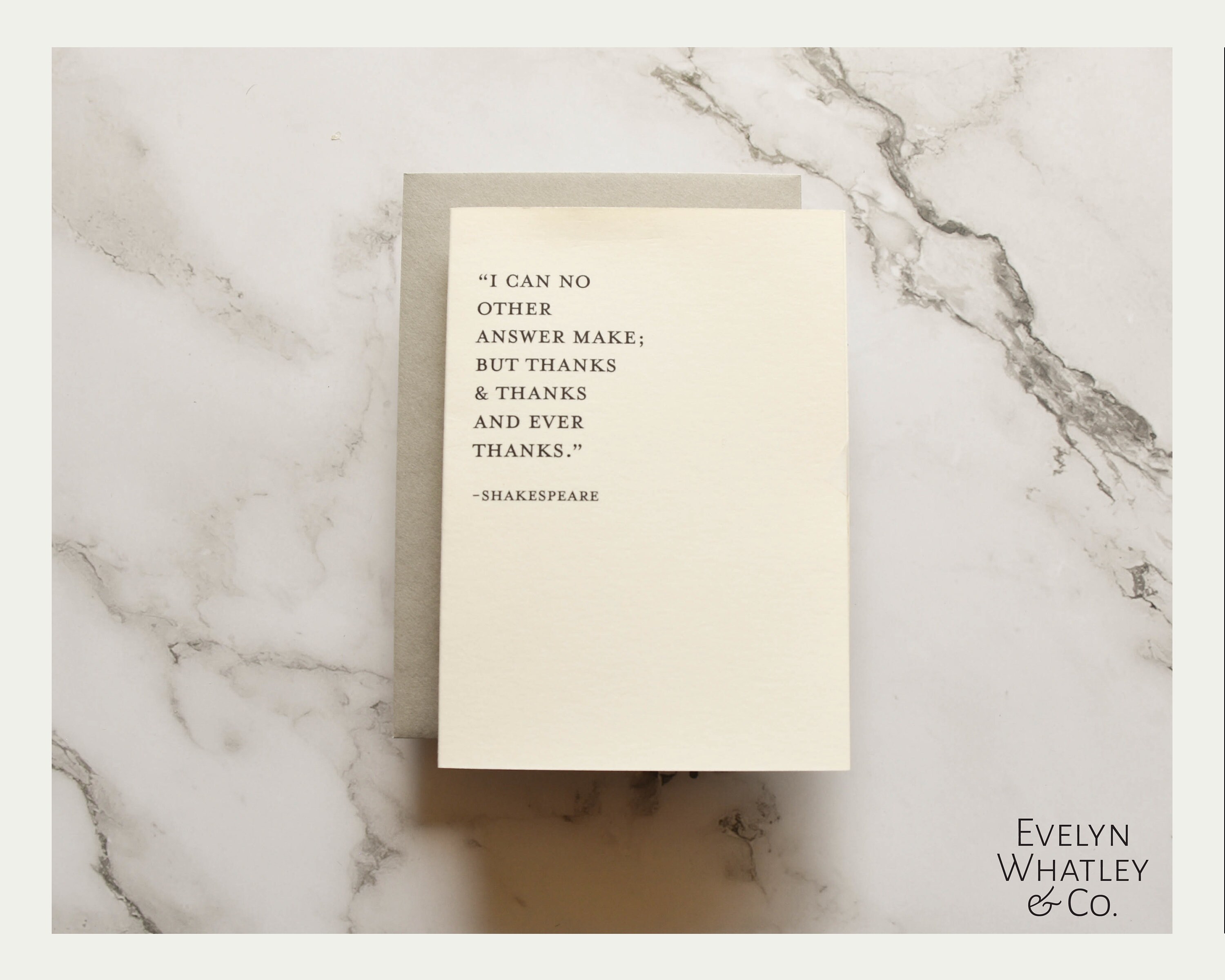 Thanks & Thanks Box Set 10 A1 Size mini Gray Shakespeare Quote thank ...