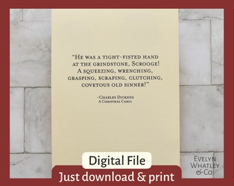Charles Dickens A Christmas Carol Quote . Printable Sign Digital Link ...