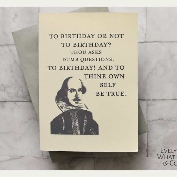 Shakespeare Card - Etsy
