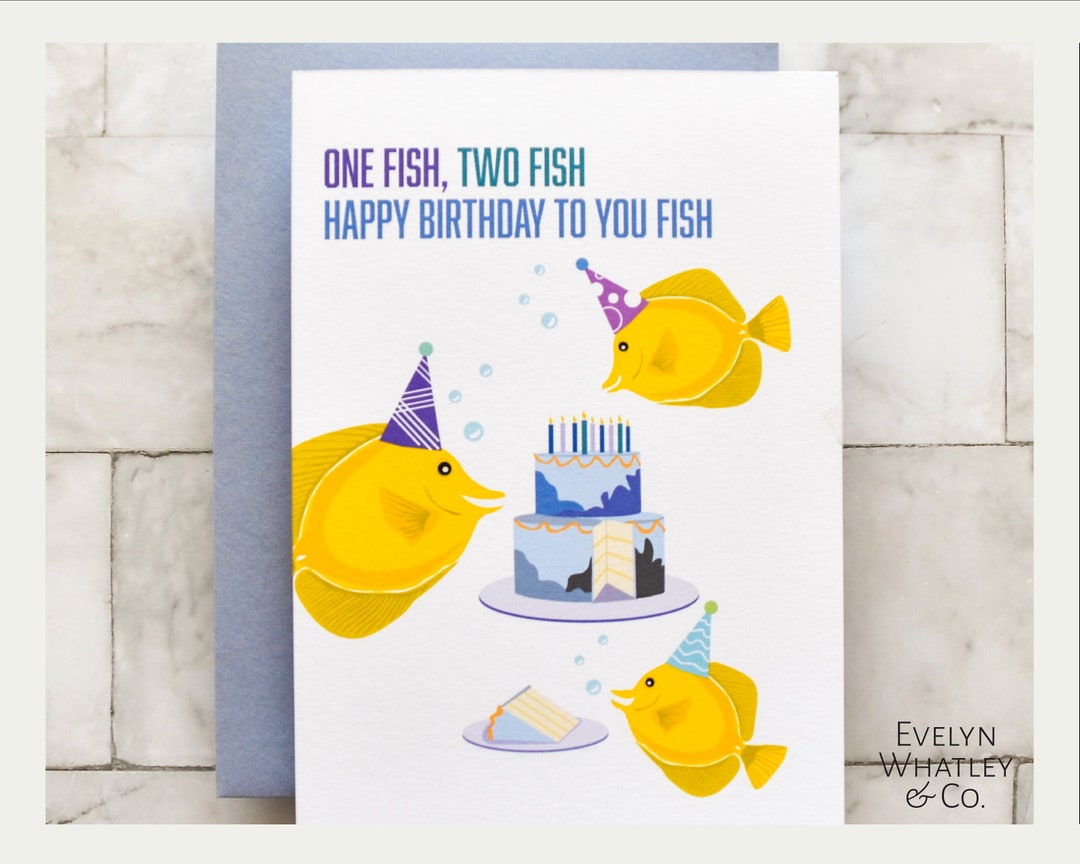 Happy Birthday to You Fish Birthday Fish Card - Etsy