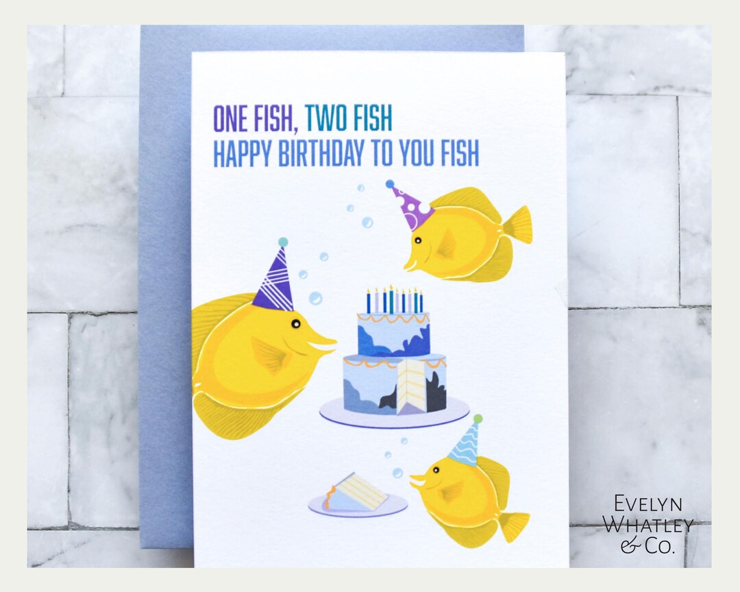 Happy Birthday to You Fish! Birthday Fish Card - Etsy