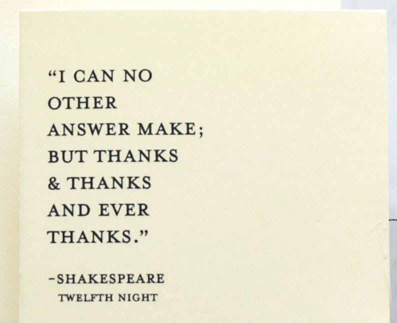 Thanks & Thanks | Box Set 10 - A1 Size "mini" | Cream - Shakespeare ...