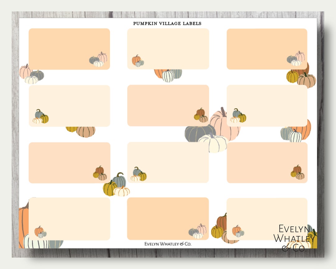 Fall Pumpkin Village Labels 1-1/2" X 3" Set of 5 Sheets - Etsy