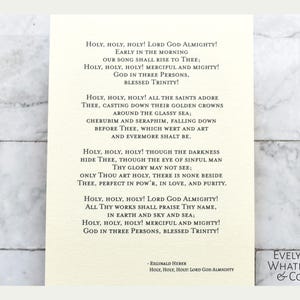 Hymn 'holy! Holy! Holy! Lord God Almighty!' - 5" X 7" Print Unframed - Etsy