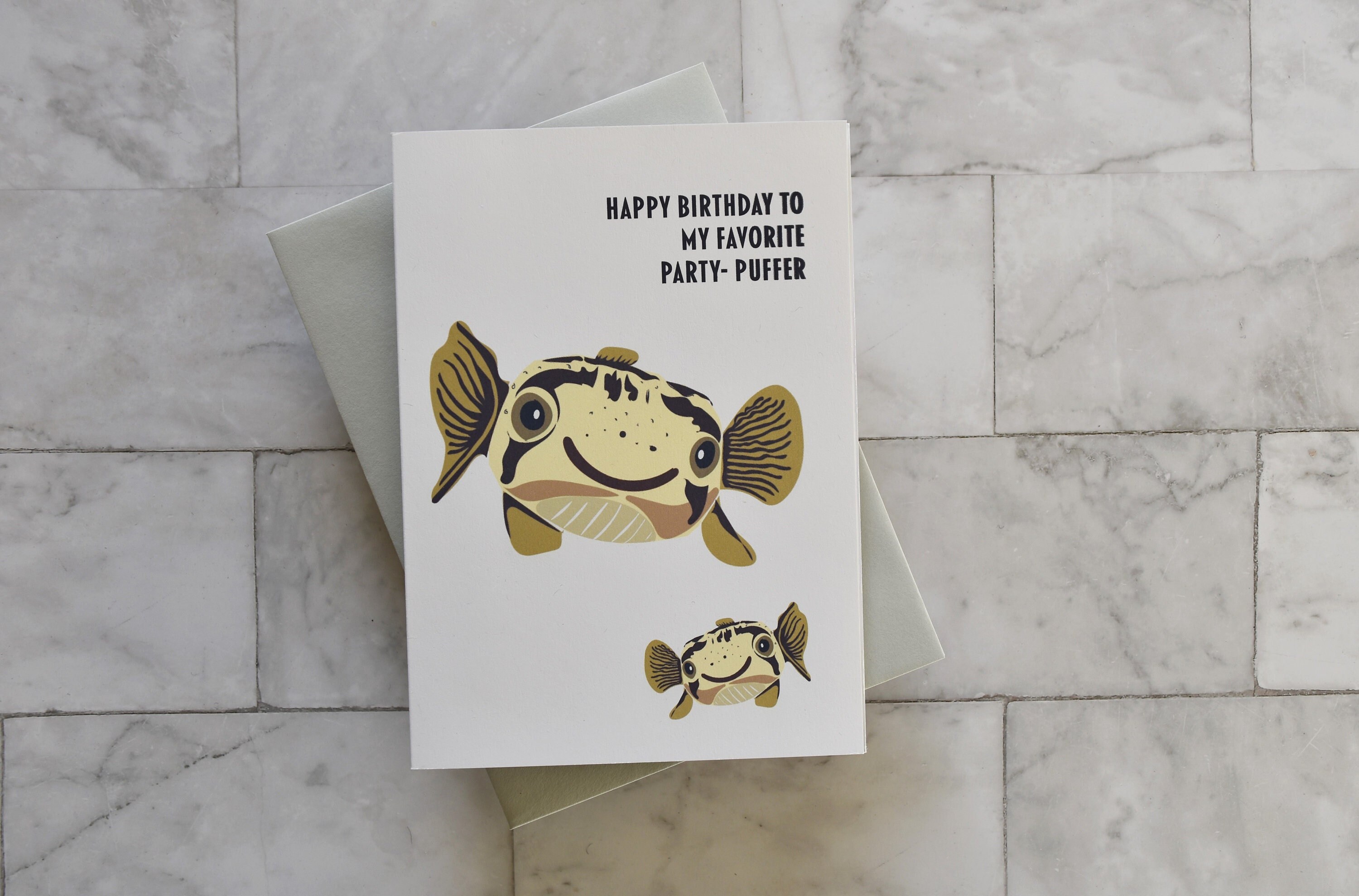 Pufferfish Birthday Card Party Puffer - Etsy