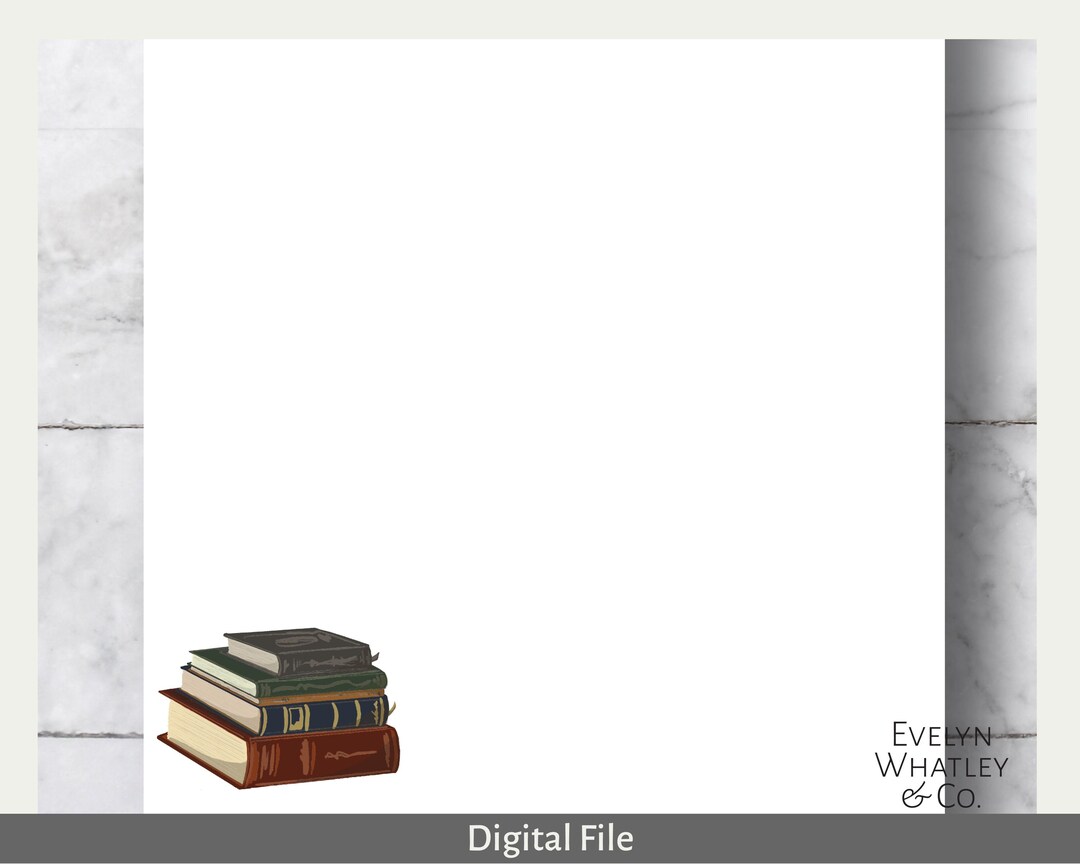 Digital Invitation or Letterhead - Book Lovers Collection | 5" X 7" | 8 ...