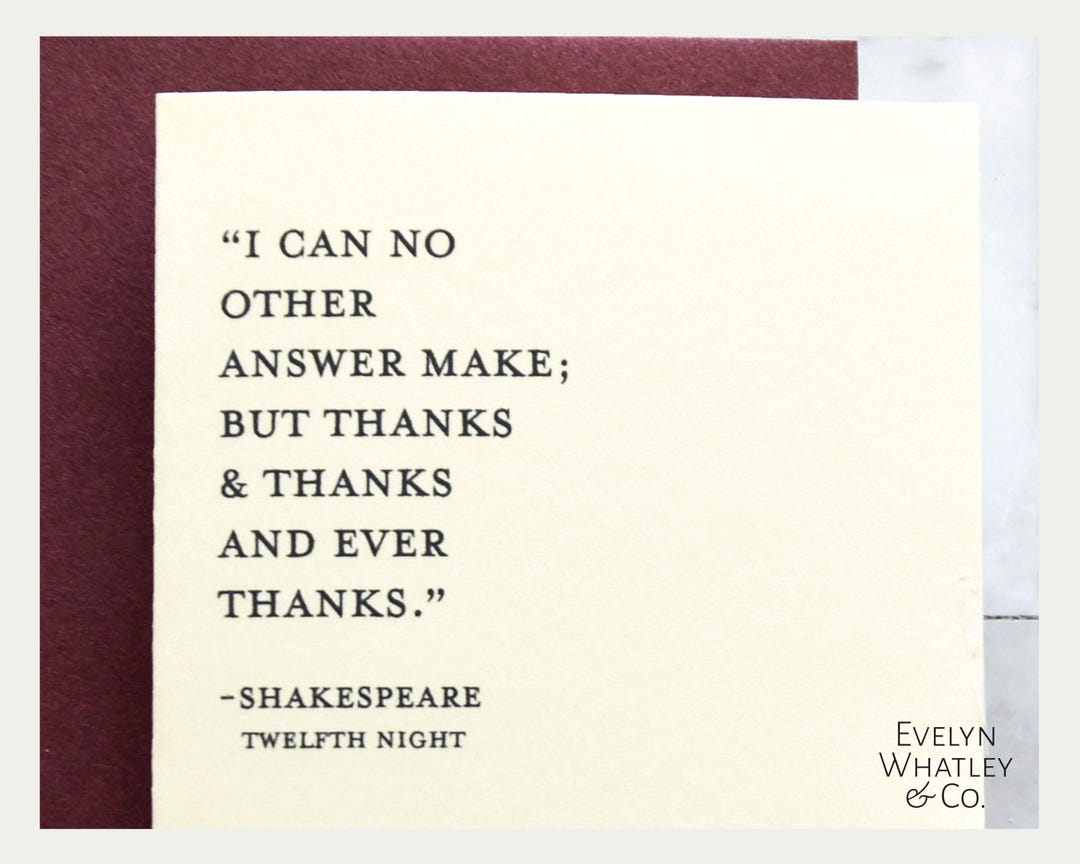 Thanks & Thanks | Box Set 10 - A1 Size "mini" | Burgundy - Shakespeare ...