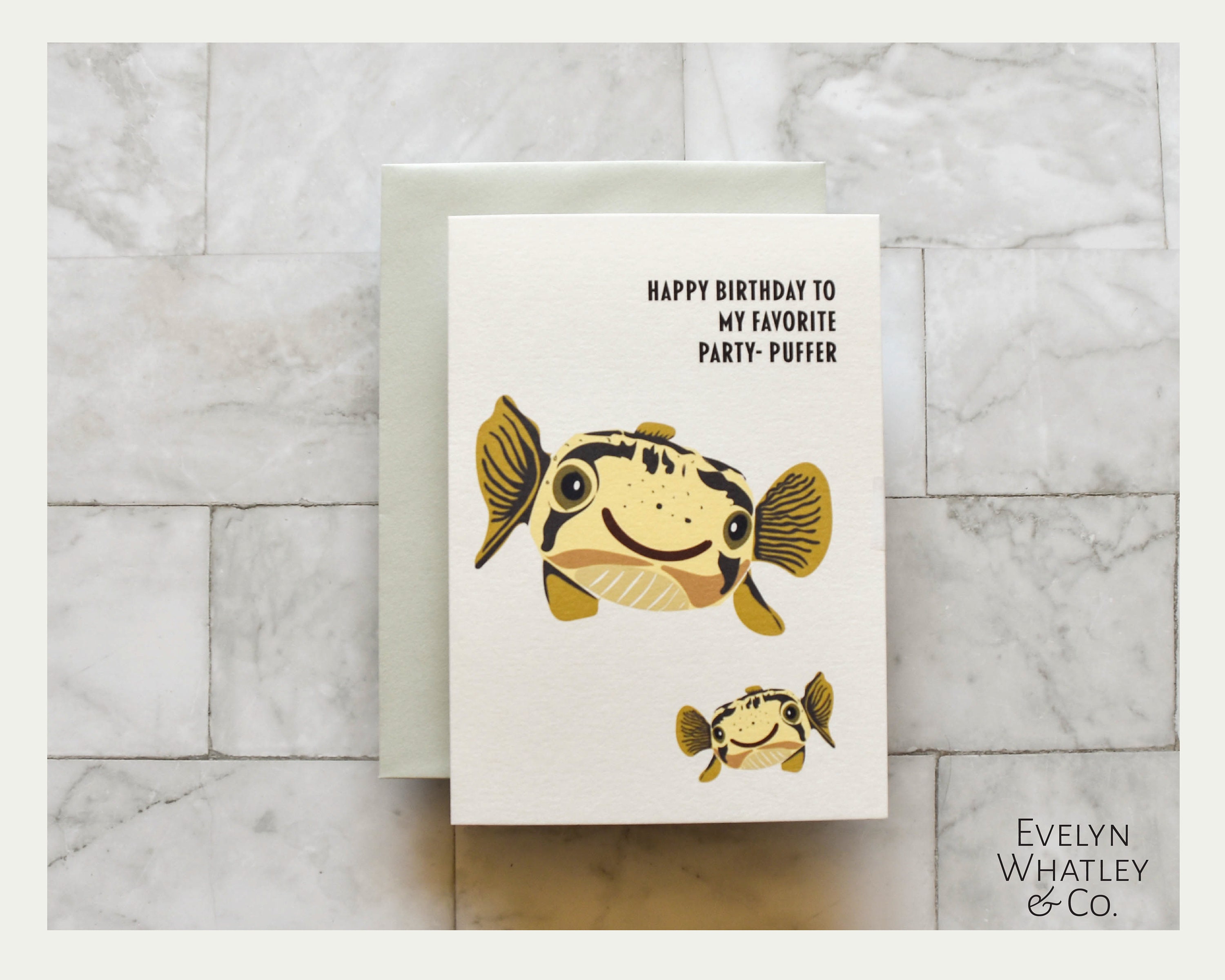 Pufferfish Birthday Card - Party Puffer - Etsy