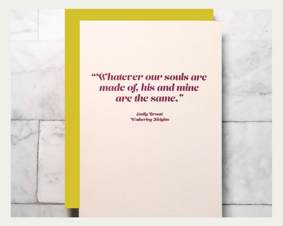 Wuthering Heights Brooding Romantic Love Card - 'whatever Our Souls' - Etsy