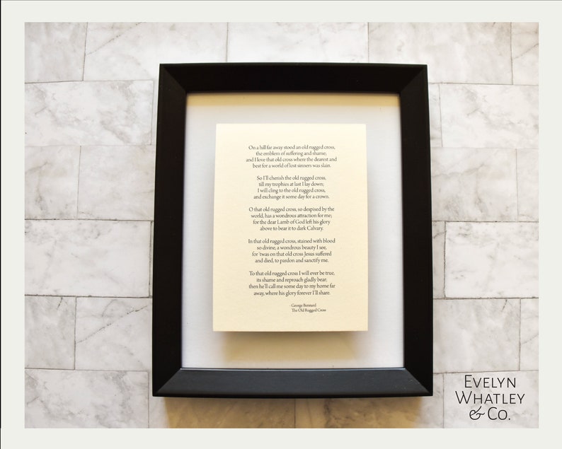 Hymn Print - 'the Old Rugged Cross' - Etsy